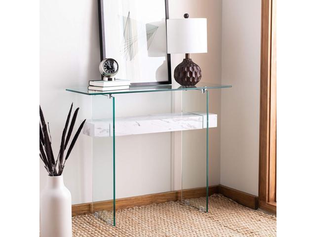 Click here for Safavieh Home Kayley Glass and White Marble Consol... prices