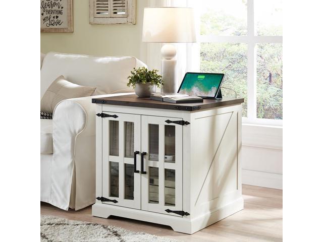 Click here for Farmhouse End Table with Charging Station 24 Large... prices