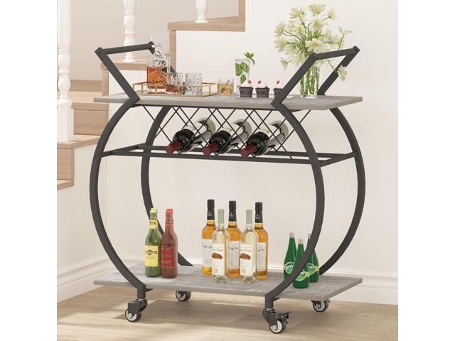 Click here for LVB Bar Cart with Wine Rack  2 Tier Farmhouse Kitc... prices