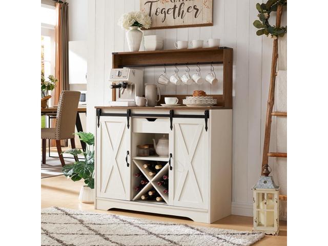 Click here for Wnutrees Farmhouse Coffee Bar Cabinet with Chargin... prices