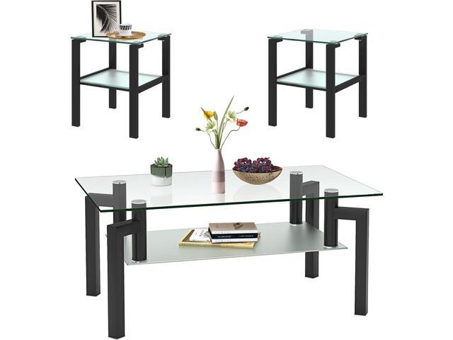 Click here for Glass Coffee Table Sets of 3 End Table for Living... prices