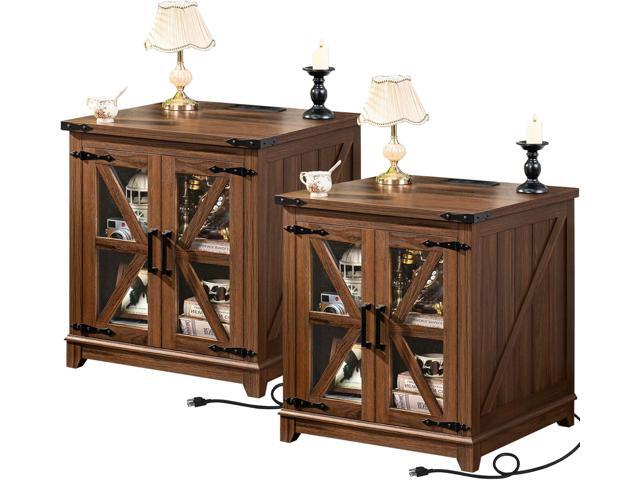 Click here for Farmhouse End Table Set of 2 24 Large Sofa Side Ta... prices