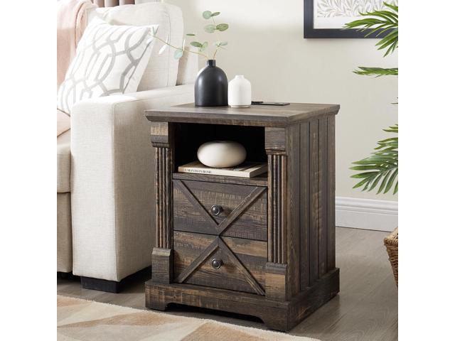 Click here for Nightstand with Charging Station  Rustic 18 Inch F... prices