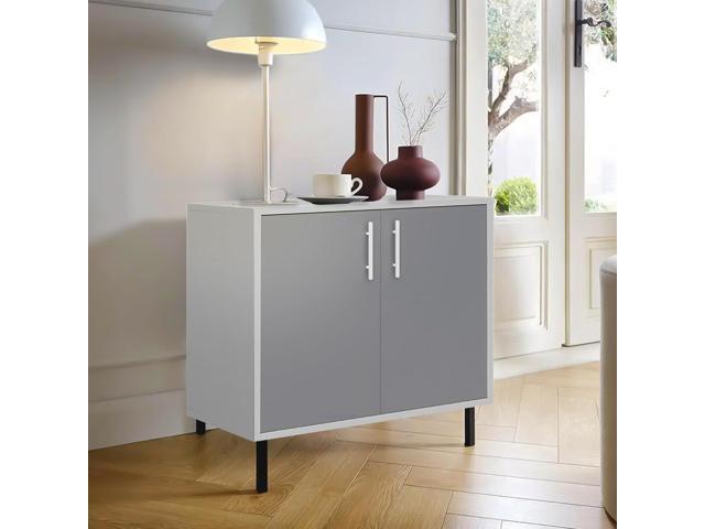Click here for EconoHome Wood Buffet Cabinet with Storage  Grey W... prices