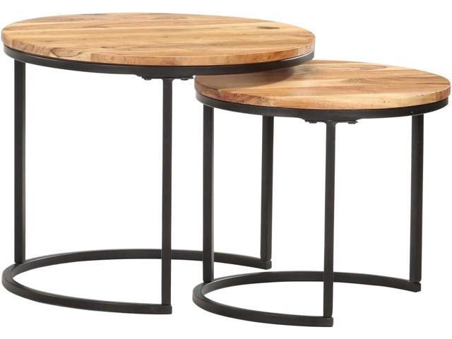 Click here for vidaXL Solid Acacia Wood Nesting Tables - Stylish... prices