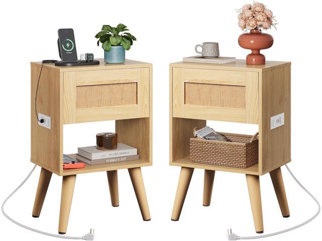 Click here for WLIVE Rattan Nightstands Set of 2 with Charging St... prices