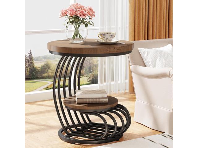 Click here for Tribesigns Round End Side Table: Side Table with 2... prices