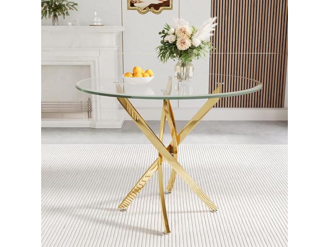 Click here for 36 Round Glass Dining Table for 4  Stainless Steel... prices