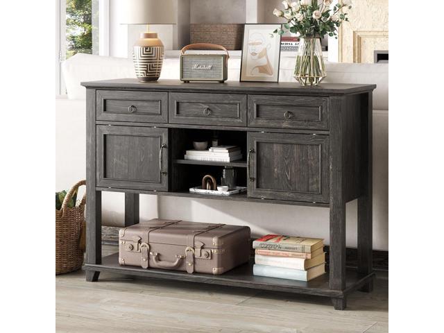 Click here for Vabches Entryway Table with 2 Sliding Barn Doors &... prices
