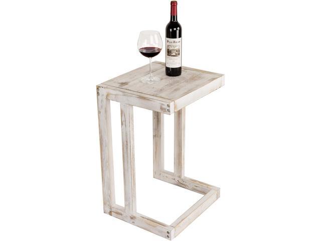 Click here for MyGift Shabby Whitewashed Wood C Shaped Side Table... prices