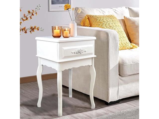 Click here for Westcharm Small White Vintage Nightstand Queen Ann... prices
