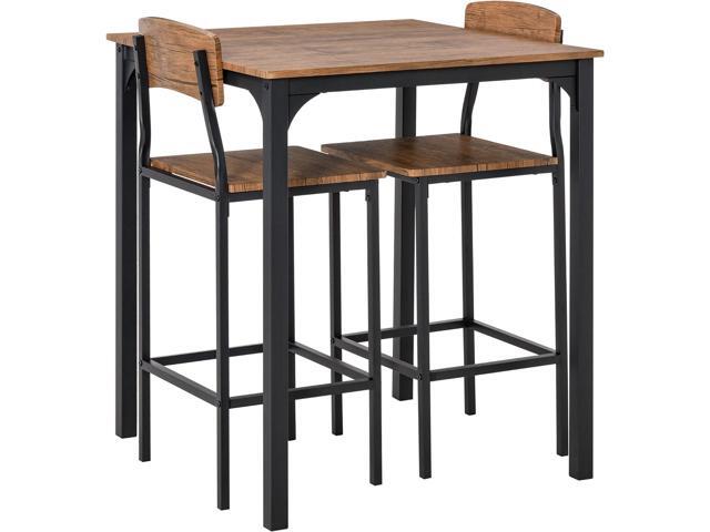 Click here for HOMCOM 3 Piece Industrial Counter Height Dining Ta... prices