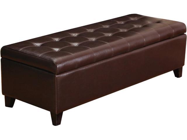 Click here for Rectangular Tufted Storage Ottoman Bench Bonded Le... prices