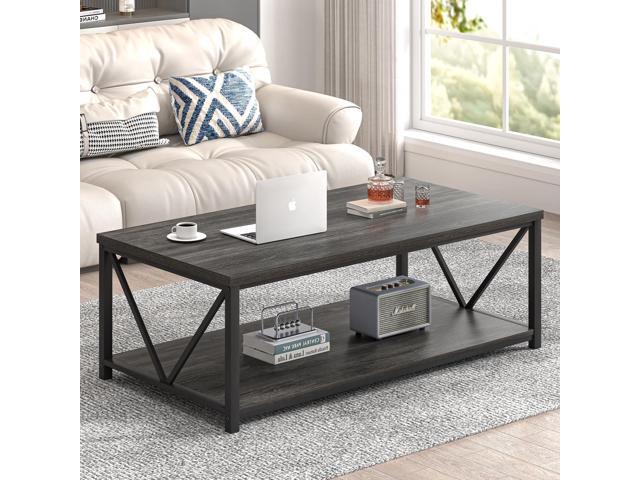Click here for FOLUBAN Industrial Coffee Table with Storage Shelf... prices