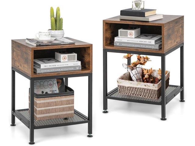 Click here for Giantex 2-Tier Side Table Set of 2  Industrial End... prices