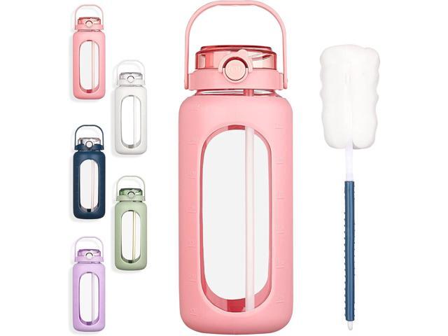 Click here for BLUEGO 64oz Glass Water Bottles with Straw Time Ma... prices