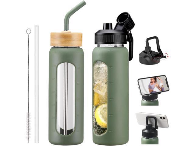 Click here for Glass Water Bottles with Straw -24oz- Water Bottle... prices