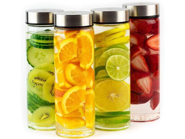 Click here for Juice Bottles - 4 Pack Wide Mouth Glass Bottles wi... prices