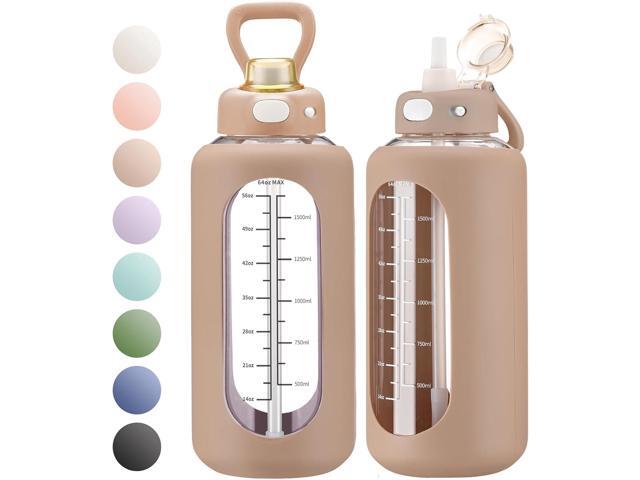 Click here for SIEROZUR 64 oz Glass Water Bottle with Straw and H... prices