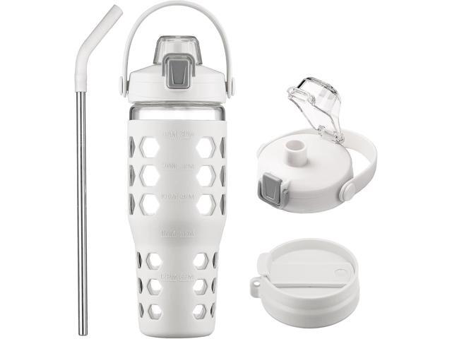 Click here for MUKOKO 32 oz Glass Tumbler with Straw Glass Water... prices