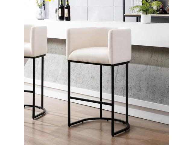 Click here for Modern Counter Height Linen Fabric Cream Upholster... prices