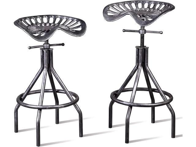 Click here for LOKKHAN Set of 2 Industrial Bar Stool-Cast Iron Tr... prices