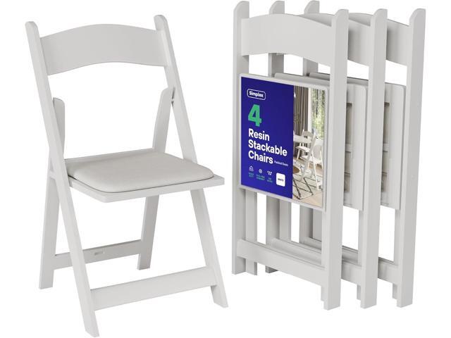 Click here for SIMPLEX 4 White Folding Chairs Resin Stackable Fol... prices