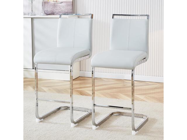 Click here for 25in Counter Height Bar Stool Set of 2 PU Leather... prices