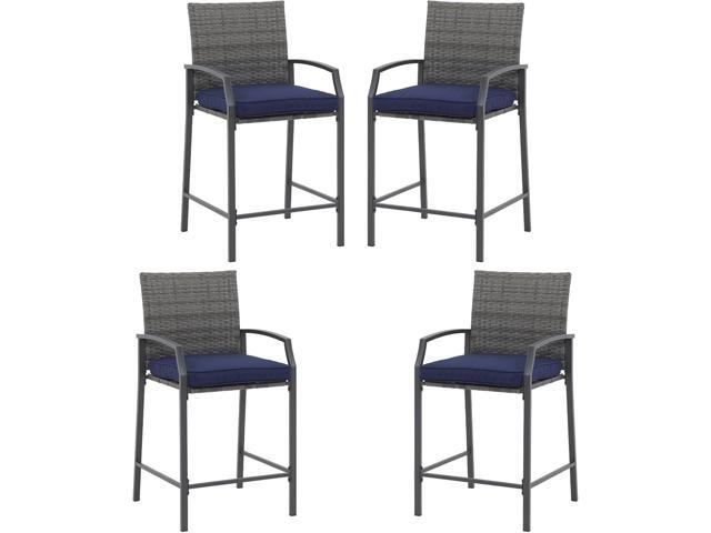 Click here for JOIVI Outdoor Bar Stools Set of 4  Rattan Patio Co... prices