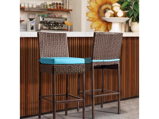 Click here for Outdoor Patio Stools & Bar Chairs Set of 2 Wicker... prices