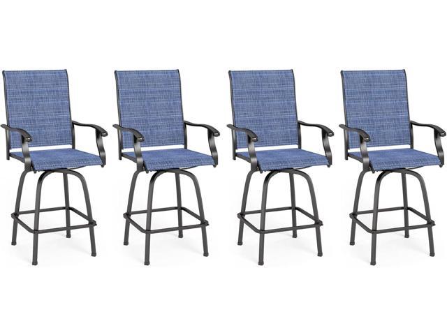 Click here for MFSTUDIO 4 PCS Outdoor Swivel Bar Height Stools  P... prices