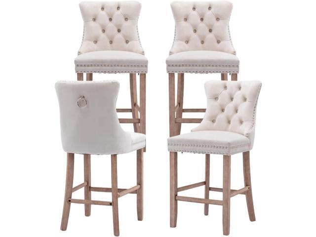 Click here for Velvet Upholstered Bar Stools Set of 4 with Back a... prices
