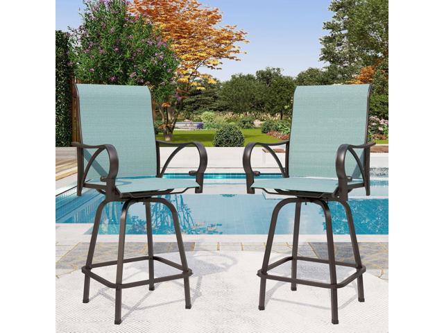 Click here for PHI VILLA Outdoor Bar Stools Set of 2  Swivel Pati... prices
