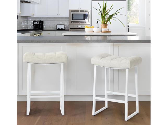 Click here for White & Beige Counter Height Bar Stools Set of 2 f... prices
