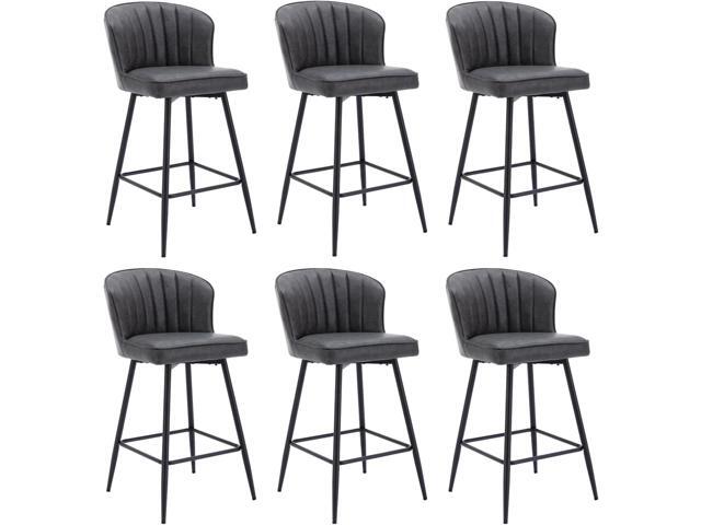 Click here for Grey Leather Counter Stools Set of 6 Mid Century M... prices