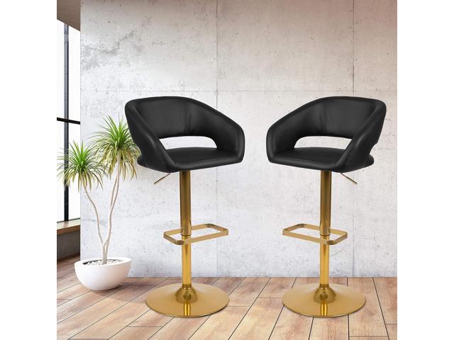 Click here for EMMA + OLIVER 2PK Black Vinyl Adjustable Height Ba... prices