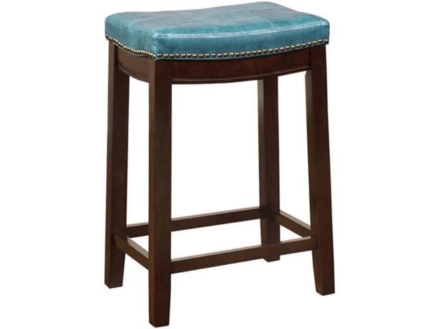 Click here for Linon Claridge Backless Counter Stool Blue Faux Le... prices