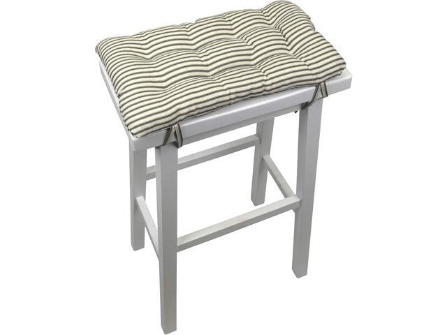 Click here for Ticking Stripe Black Saddle Seat Bar Stool Cushion... prices