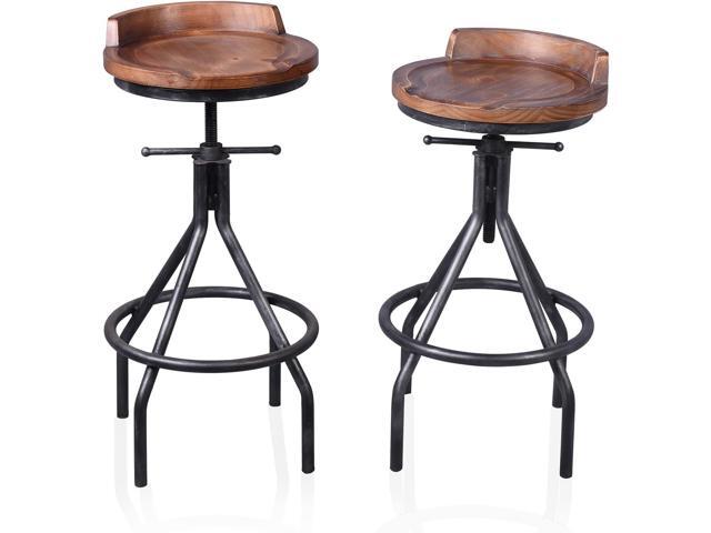 Click here for Set of 2 Industrial Bar Stools with Mini Backrest... prices