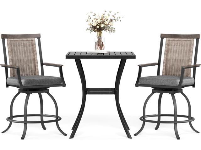 Click here for MFSTUDIO 3-Piece Outdoor Bar Set with 2 Swivel Wic... prices