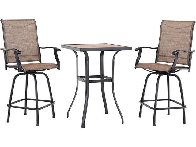Click here for PHI VILLA 3 PCS Patio Swivel Bar Set Outdoor Furni... prices