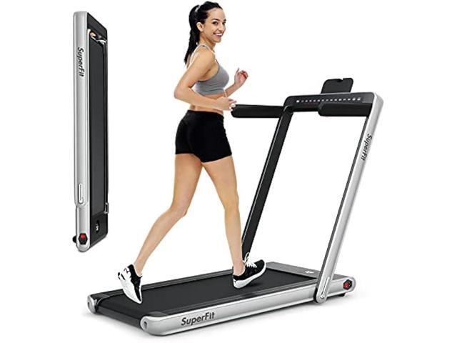 Click here for GYMAX Walking Pad  Dual LED Display 2 in 1 Under D... prices