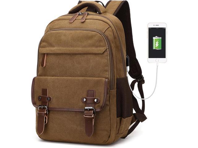 Click here for Canvas Backpack with USB Charging Port  Vintage Da... prices