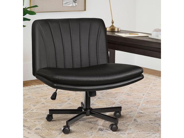 Click here for LEMBERI Armless Office Desk Chair with Wheels Faux... prices
