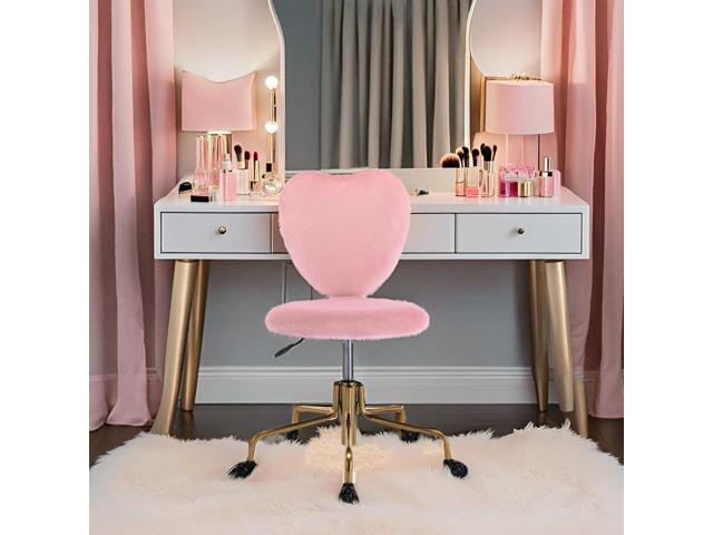 Click here for Velvet Cute Heart Pink Desk Chair with Wheels  Com... prices