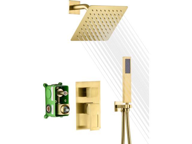 Click here for sumerain Rain Shower System Brushed Brass Dual Fun... prices