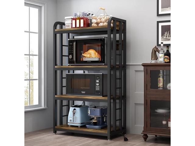 Click here for Bakers Rack with Power Outlet  4-Tier Rustic Brown... prices