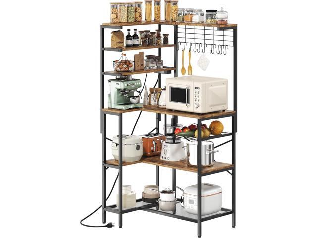 Click here for L-Shaped Bakers Rack with Power Outlet  6-Tier Mic... prices