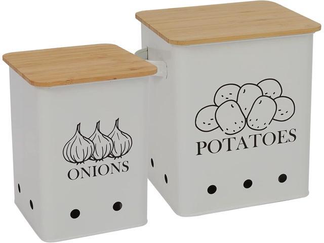 Click here for Kitchen Vegetable Storage Tins Set of 2 for Potato... prices