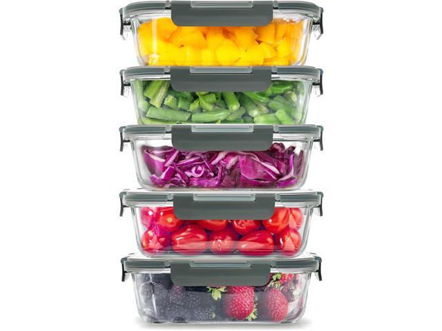 Click here for Zulay Kitchen 5 Pack Glass Meal Prep Containers wi... prices
